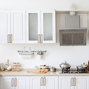 KNOKLOCK 10 Pack 6.3 Inch(160mm) Cabinet Pulls Square Champagne Bronze Kitchen Cabinet Handles Kitchen Cabinet Hardware Gold Drawer Pulls for Dresser Cupboard Wardrobe