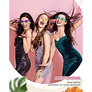 JDHXBMW Heart Sunglasses for Women 4Pairs Heart Shaped Sunglasses Rimless Fun Heart Glasses for Adult Party Favors