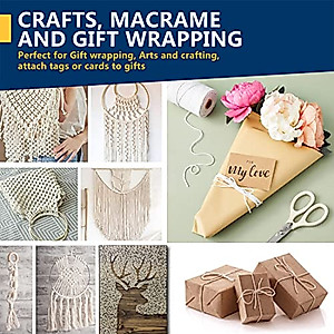 PerkHomy Cotton Butchers Twine String 500 Feet 2mm Twine for Cooking Food Safe Crafts Bakers Kitchen Butcher Meat Turkey Sausage Roasting Gift Wrapping Gardening Crocheting Knitting