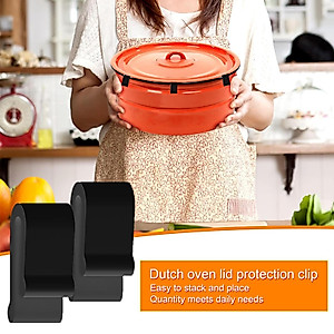 Dutch Oven Lid Protector Clips - 8 Pieces Cookware Protector Clips, Cookware Protector Replacement Clips, Pot Lid Bumper, Non-Slip Pan Protectors, Protective Clips For Display Storage Stacking
