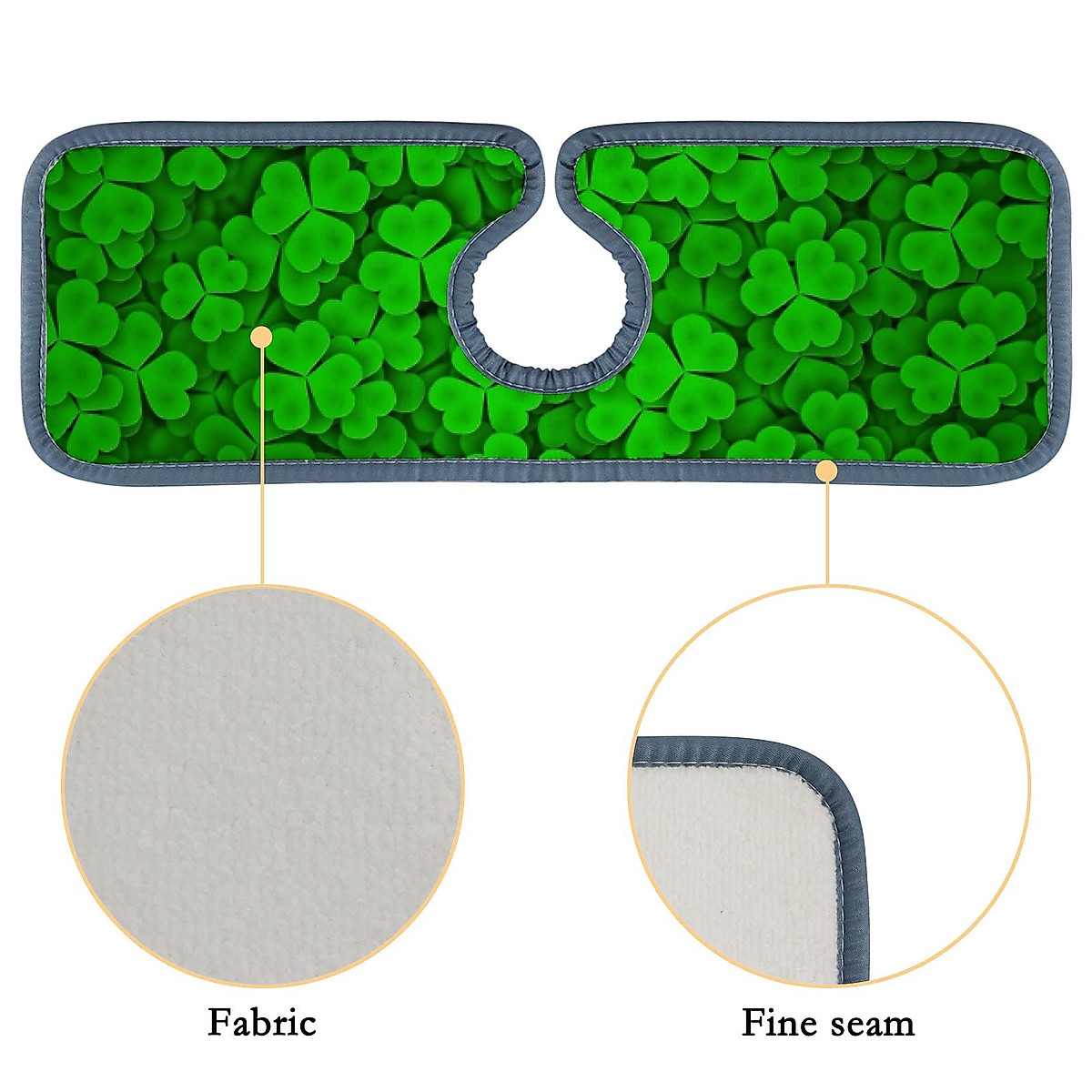 Kitchen Faucet Mats 2 Pieces Happy St Patrick's Lucky Shamrock Faucet Sink Splash Guard Bathroom Counter and RV,Absorbent Faucet Counter Sink Water Stains Preventer