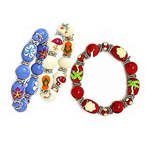 Linpeng Womens Bohemian Stretch-Bracelets, Silver, 7 5 Inch US