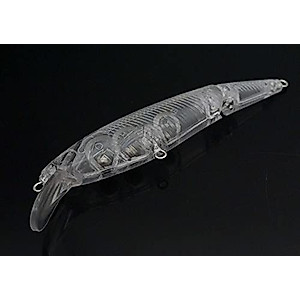 10pcs Unpainted 2sections swimbait 10.6cm 11g Fishing Lures Bass Trout Multi Jointed Swimbaits Slow Sinking Bionic Swimming Lures Freshwater Saltwater Bass Lifelike Fishing Lures with Free Eye