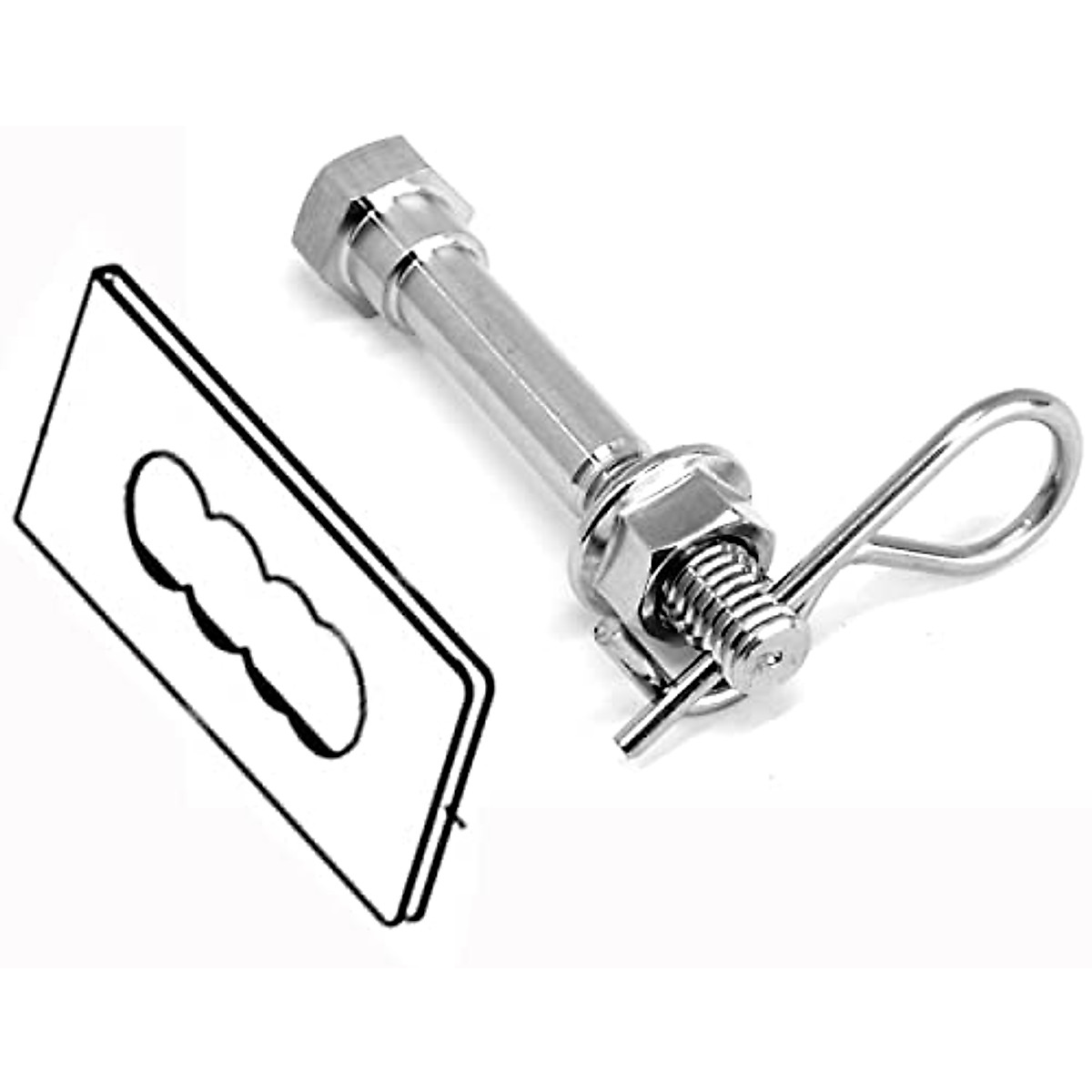 LFPartS 100% Stainless Steel Hitch Anti-Rattle No Wobble Pin Bolt Keeper Grip Clip Kit Fits 2" Receiver