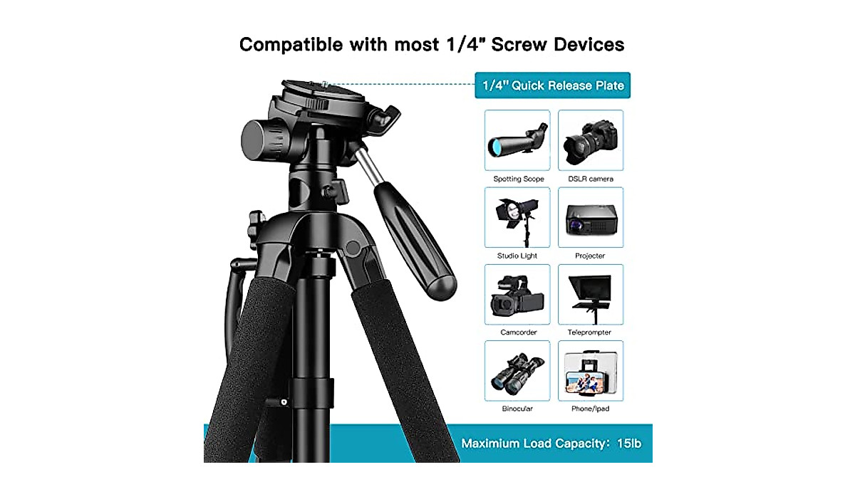 Victiv 72 Inch Tripod for Camera - Heavy Duty Aluminum & Monopod