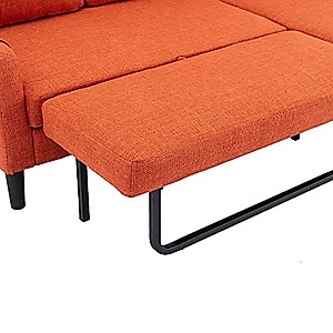 Eafurn Reversible Sectional Sofa & Couches with Storage Chaise, Velvet Upholstered Pull Out Sofa Bed, L-Shape Corner Sofacama Cama Couch for Living Room, Office and Small Apartment