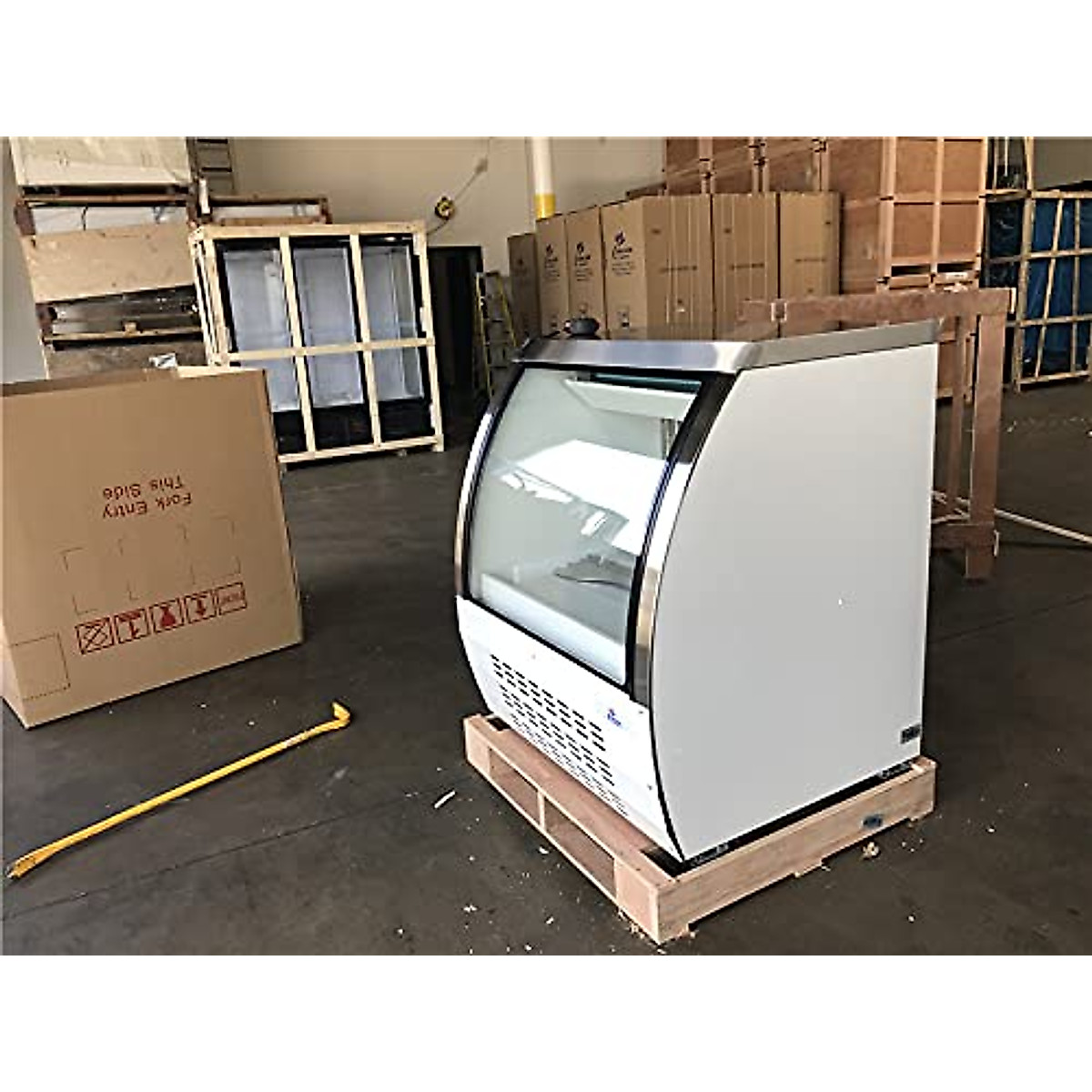 Deli Case Meat/Seafood Display Showcase Commercial Refrigerator 36" Width Cooler Case for Restaurant display for merchandiser Stainless Steel Curved Glass DC-92