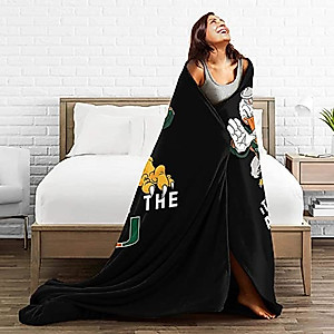 Its All About The Miami Hurricanes Throw Blanket Fleece Blanket 50"X40" Light Anti-Pilling Flannel Super Soft Comfortable and Luxurious Bed Flannel Fleece Blanket Throw