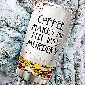 Kozmoz Inspire Halloween Decorations Halloween Gifts Horror Movies Lover Gifts Halloween Mugs Crime Scene True Crime Tumbler 20Oz Gifts for Men Women Friends on Christmas Birthday Coffee Tumbler