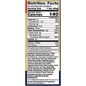 Fiber One Chewy Bars, Oats & Chocolate, Fiber Snacks, 14.1 oz, 10 ct