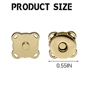 30 Piece Plum Magnetic Snap Buttons for Clothes Purse Handbag Scrapbook Homemade Sewing Craft (Black+Gold+Silver)