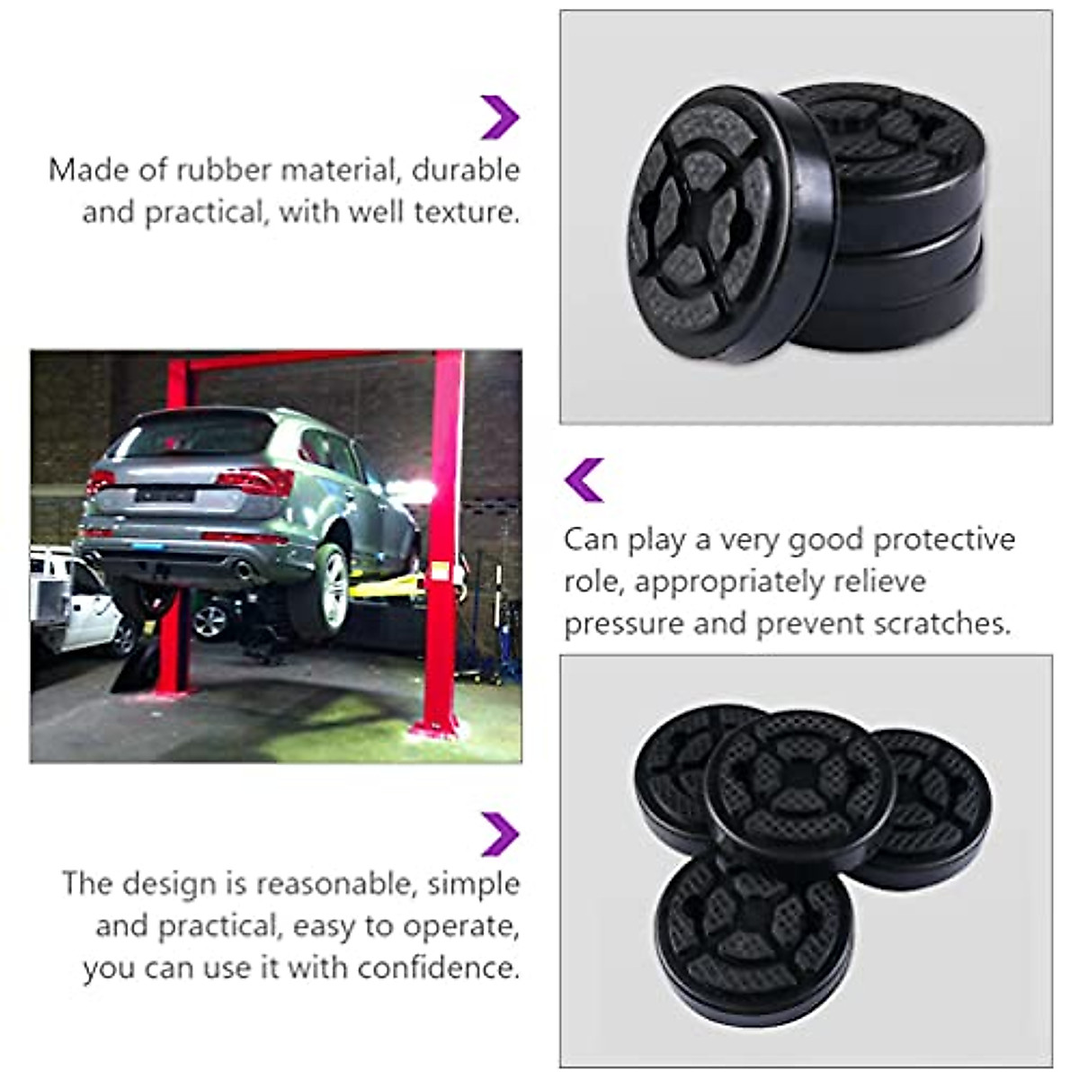 Wakauto 4pcs Professional Two- Post Lifting Rubber Pad Car Lift Point Pad for Protection