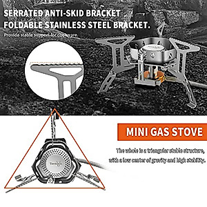 Tentock Camping Gas Stove 3500W Windproof Gas Cooking Burner with Piezo Ignition Ultralight Folding Mini Gas stove Portable Outdoor Backpacking Stove for Hiking Picnic Cooking BBQ Trekking