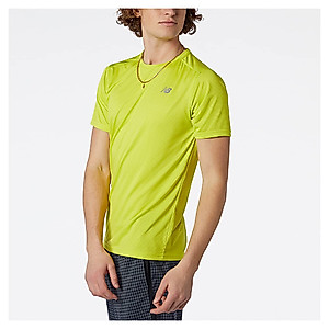 New Balance Men's Accelerate Short Sleeve 20, Black, Large