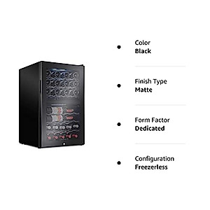 Ivation 43 Bottle Dual Zone Wine Cooler Refrigerator w/Lock | Large Freestanding Wine Cellar For Red, White, Champagne & Sparkling Wine | 41f-64f Digital Temperature Control Fridge Glass Door Black