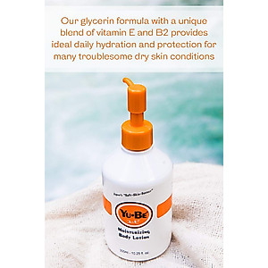 Yu-Be Hand & Body Lotion Deeply Hydrating Moisturizer Pump Bottle for Extra-Dry Skin - Day & Night Daily Moisturizing Skin Cream | Good For Cracked Heels I Non-Greasy - 10.25 Fl. Oz.