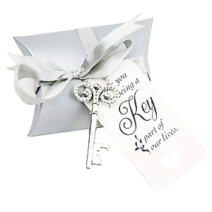 Makhry Skeleton Key Bottle Openers wedding favors 50pcs thanks bottle opener for Anniversary Graduation Party (Antique Silver)