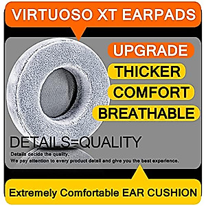 Sixsop Virtuoso XT Upgrade Thicker Earpads - Earpads Compatible with Virtuoso RGB Wireless SE Gaming Headset Replacement Ear Pads/Ear Cushion/Ear Cups (Gray Velour)