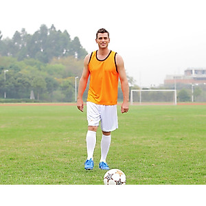 DreamHigh 12 Pack Soccer Team Sports Training Vest Adult Neon Green One size (L)