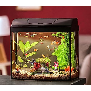 Mechpia Fish Tank Decorations Set, Aquarium Coral Decorations Fish Cave Hideout Artificial Plastic Plants Betta Ornament Accessories