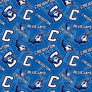 SYKEL ENTERPRISES Creighton Blue Jays College Tone on Tone Design 43" Wide 100% Cotton Fabric Sold by Yard