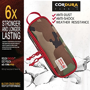 Rough Enough Small Pencil Case for Boys Preppy Teens Adults School Office Stationary Art Supplies Cordura Tactical Army Camo