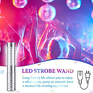 4 Pieces LED Strobe Baton Light Led Bottle Service Light Bright Rechargeable LED Light Champagne Bottle Handheld Light Topper for Nightclub Wedding Party Concert Event Outdoor (Silver)