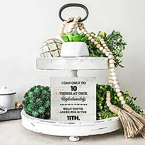 I Can Only Do 10 Things at Once Wood Box Sign Rustic Wooden Box Sign Home Office Desk Shelf Decor (5 X 5 Inch)