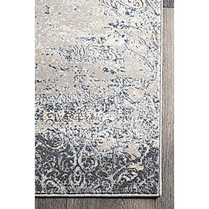 nuLOOM Twilight Tribal Distressed Area Rug, 9' x 12', Silver