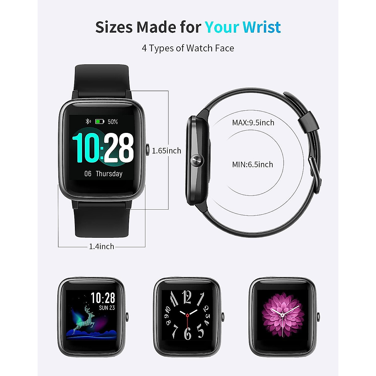 Fitpolo Smart Watch for Men Women Android Phones iPhone Compatible,Color Touchscreen Fitness Tracker with Heart Rate Monitor Bluetooth Call IP68 Waterproof Step Counter Sleep Calorie Tracking