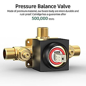 SunCleanse Matte Black Shower Faucet Set with Valve, Bathroom Shower System Included Stainless Steel Metal Rainfall Shower Head and Extra Long Shower Arm