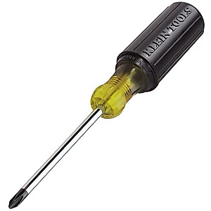 Klein Tools 603-4 Screwdriver, Made in USA, #2 Phillips Tip with Cushion Grip Handle, Precision Machined Electrician Screwdriver, 8-Inch