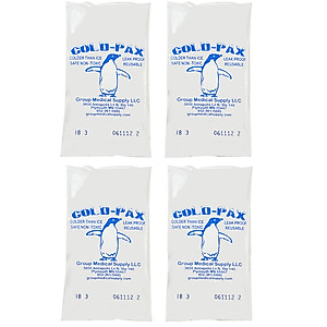 GMS Cold Pax Ice Pack Reusable 4 Pack - Extra Cold Ice Pack Replacements - 3 oz Multipurpose Gel Packs for Aches, Pains, Bruises, Sores, Coolers, Lunch Boxes, and Medical Purposes