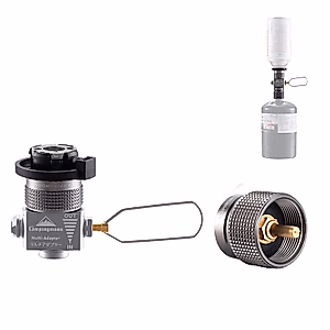 camping moon CAMPINGMOON Isobutane/Butane to Propane Gas Refill Adapter EN417 Lindal Valve 16oz/1Lb Small Propane Tank (Gas Fuel not Included) Z11/Z15+Z22
