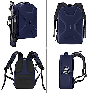 MOSISO Camera Backpack, DSLR/SLR/Mirrorless Photography Camera Bag 15-16 inch Waterproof Hardshell Case with Tripod Holder&Laptop Compartment Compatible with Canon/Nikon/Sony, Navy Blue