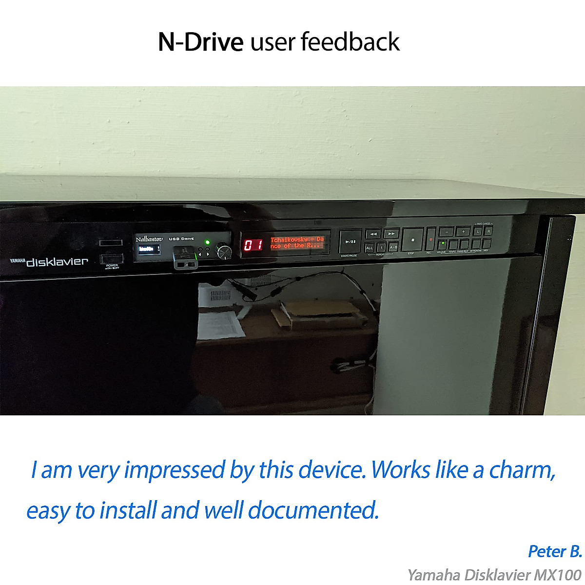 USB Emulator Nalbantov N-Drive eXtreme for Yamaha Disklavier MX100A, MX100B, MX101R, MX100MR, MX100M, MX300MR