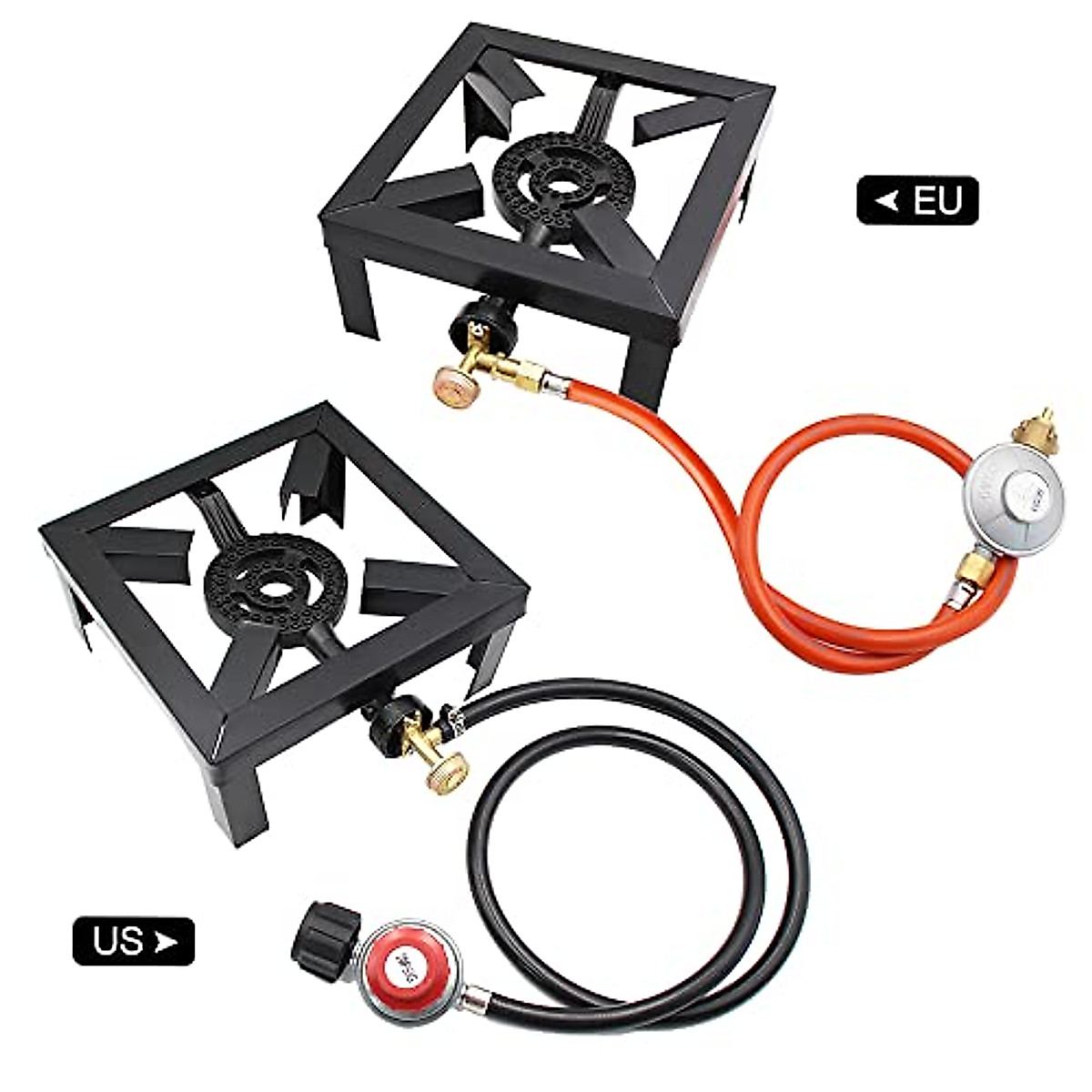 Taruor Heavy Duty Single Burner Stove ,8KW Gas Boiling Ring Cast Iron Burner Large LPG Stove Outdoor Cooker Iron Frame Portable Fire Control Stove