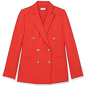 The Drop Women's Kurt Double Breasted Blazer, Lava Red, X-Large