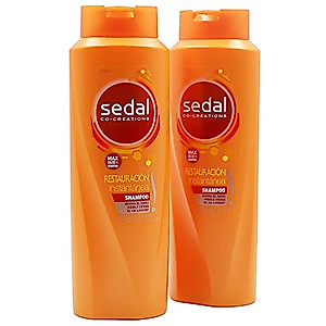 Sedal Co-Creations Shampoo Instant Restoration, with Keratin, Rapairs Damaged Hair, 2-Pack of 22 FL Oz, 2 Bottles