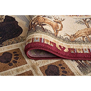Lakeside Retreat Red Large 9x12 Area Rugs for Living Room - Bedroom or DiningRoom - Cabin, Lodge and Farmhouse Style Rustic Indoor Carpet