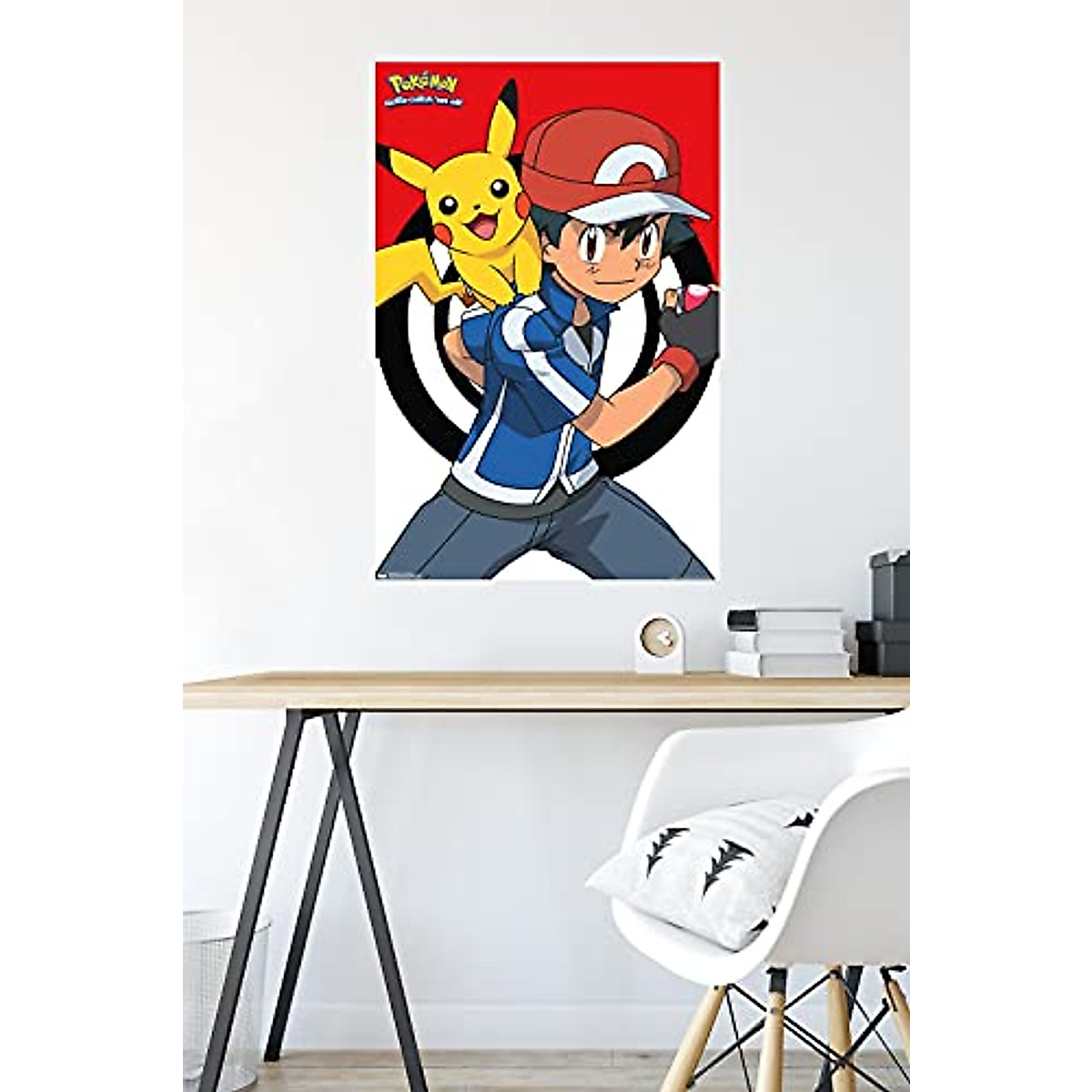 Trends International Pokémon - Ash And Pikachu Wall Poster, 22.375" x 34", Unframed Version