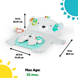 Bright Starts Tummy Time Prop & Play Activity Mat - Polar Bear, Ages Newborn +, 1 Count (Pack of 1)