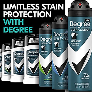 Degree Men UltraClear Antiperspirant Deodorant Black + White 72-Hour Sweat & Odor Protection Antiperspirant For Men With MotionSense Technology 2.7 Ounce (Pack of 4)