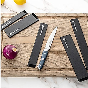 Restaurantware Sensei 8.5 x 1.4 Inch Knife Sleeve, 1 BPA-Free Knife Protector - Fits Fillet Knife, Felt Lining, Black Plastic Knife Blade Guard, Durable, Cut-Proof