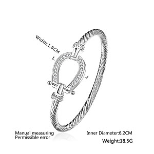 Horseshoe Bangle Bracelet for Women, Adjustable Simple Horseshoe Bracelet Birthday Gifts Animal Jewelry,Horse Hypoallergenic Fashion Women Bracelet Bangle Jewelry for Christmas Gift for Women