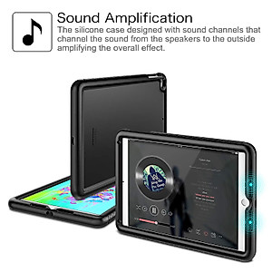 Fintie Case for iPad 6th / 5th Generation (2018/2017), iPad Air 2 / Air 1 (9.7 Inch) - [Mighty Shield] Heavy Duty Anti Slip Shock Proof Kids Friendly Drop Protection Silicone Cover, Black