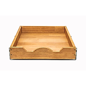 DINDON Pull Out Cabinet Organizer (17" W x 18" D) 1 Tier，Single Tier Oak Wood Under Cabinet Slide Out Shelf Drawer Box…