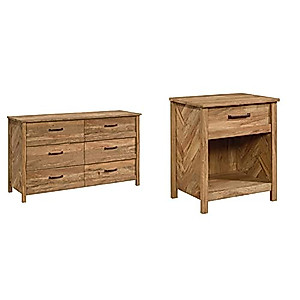 Sauder Cannery Bridge Dresser, Sindoori Mango Finish & Cannery Bridge Nightstand, Sindoori Mango Finish