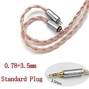 FAAEAL 8-core Silver Plated Upgrade Cable,with 2 pins 0.78mm Connector for BL03 ES4 ZST ZSN ZS10 C16 ZSX ZS10 PRO AS16 ZS7 ZSR TRN V80 V90 BA5 KB KS1 KS2 Earphones(3.5mm Plug)