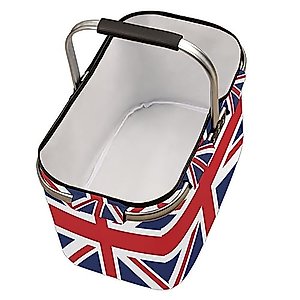 Tavisto British Flag Print Versatile and Durable Reusable Grocery Tote Bag - Spacious and Foldable with Fun Print Designs - Perfect for Shopping, Picnics, and Storage
